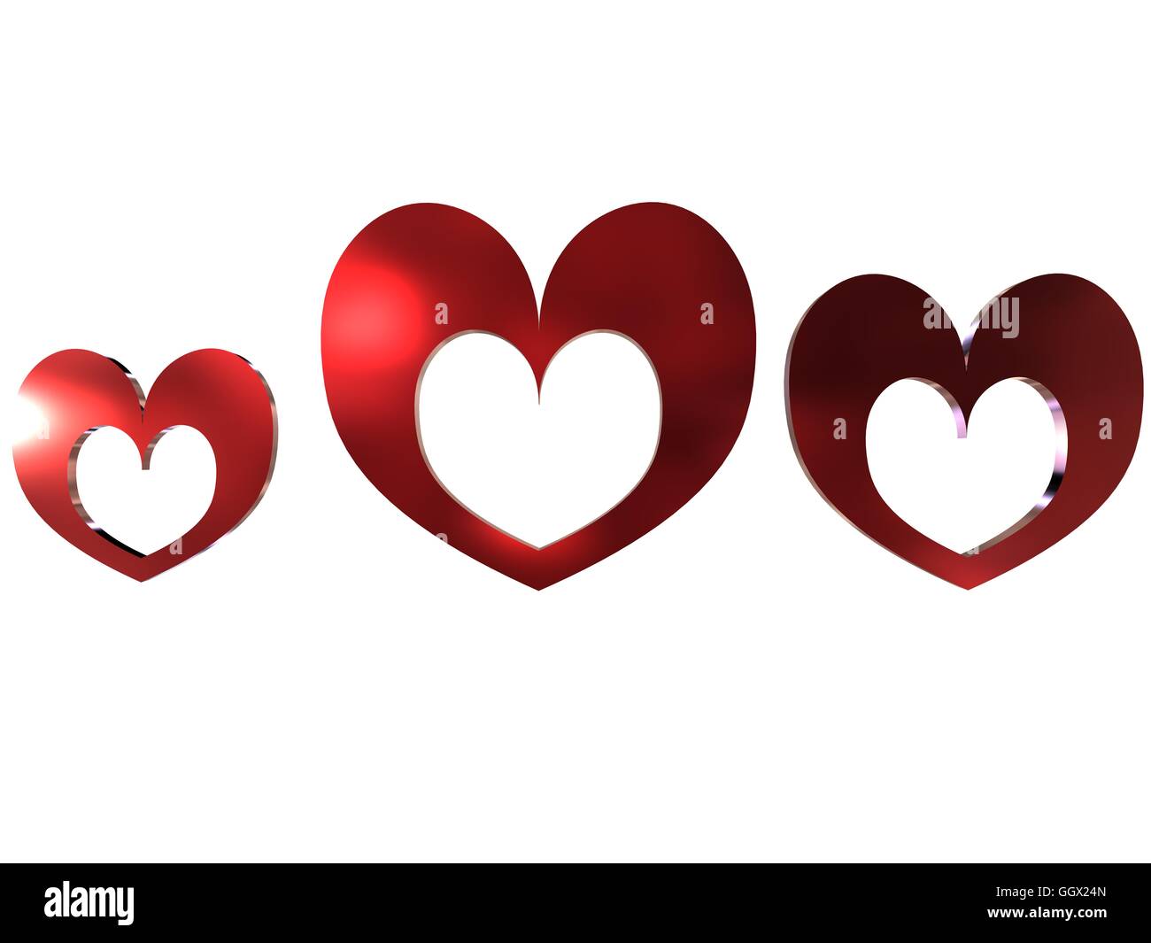 heart; frame; photo; photoframe; render; isolated; empty; blank ...