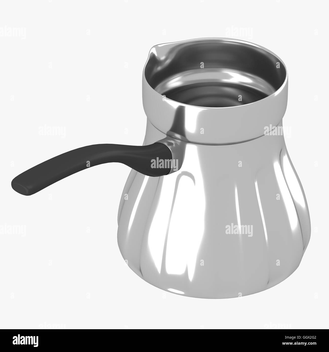 Oriental jezve in silver tints with handle Stock Photo - Alamy