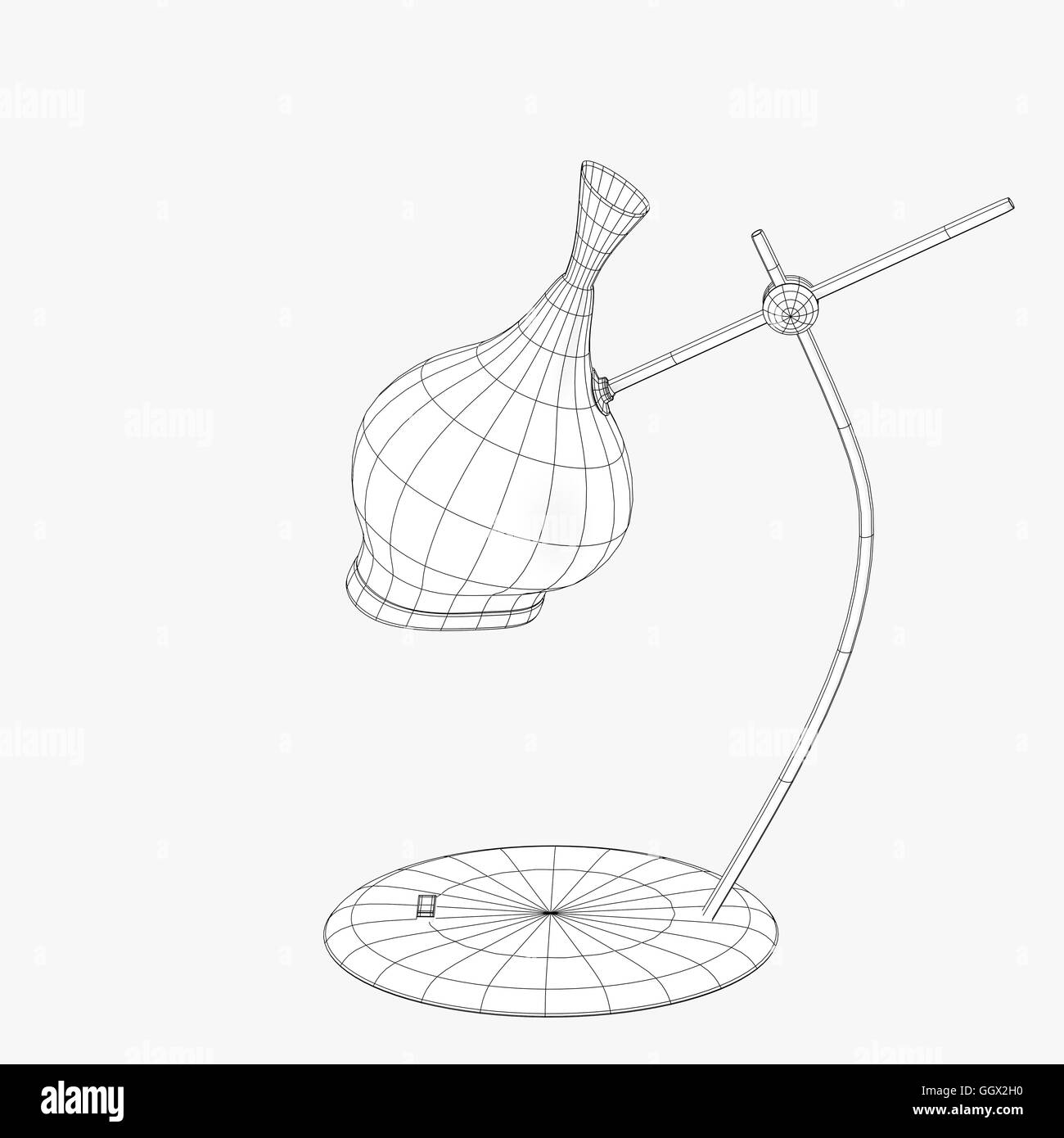 modern organic dome lamp wireframe in black and white Stock Photo - Alamy