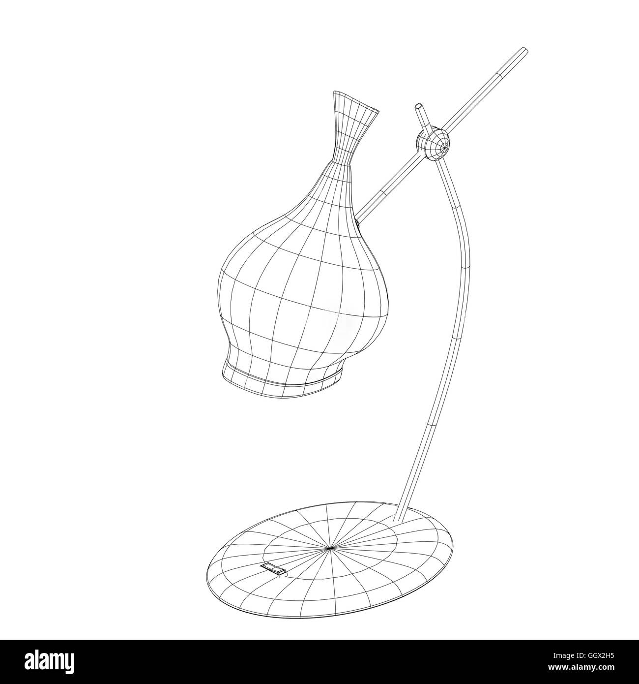 modern organic dome lamp wireframe in black and white Stock Photo - Alamy
