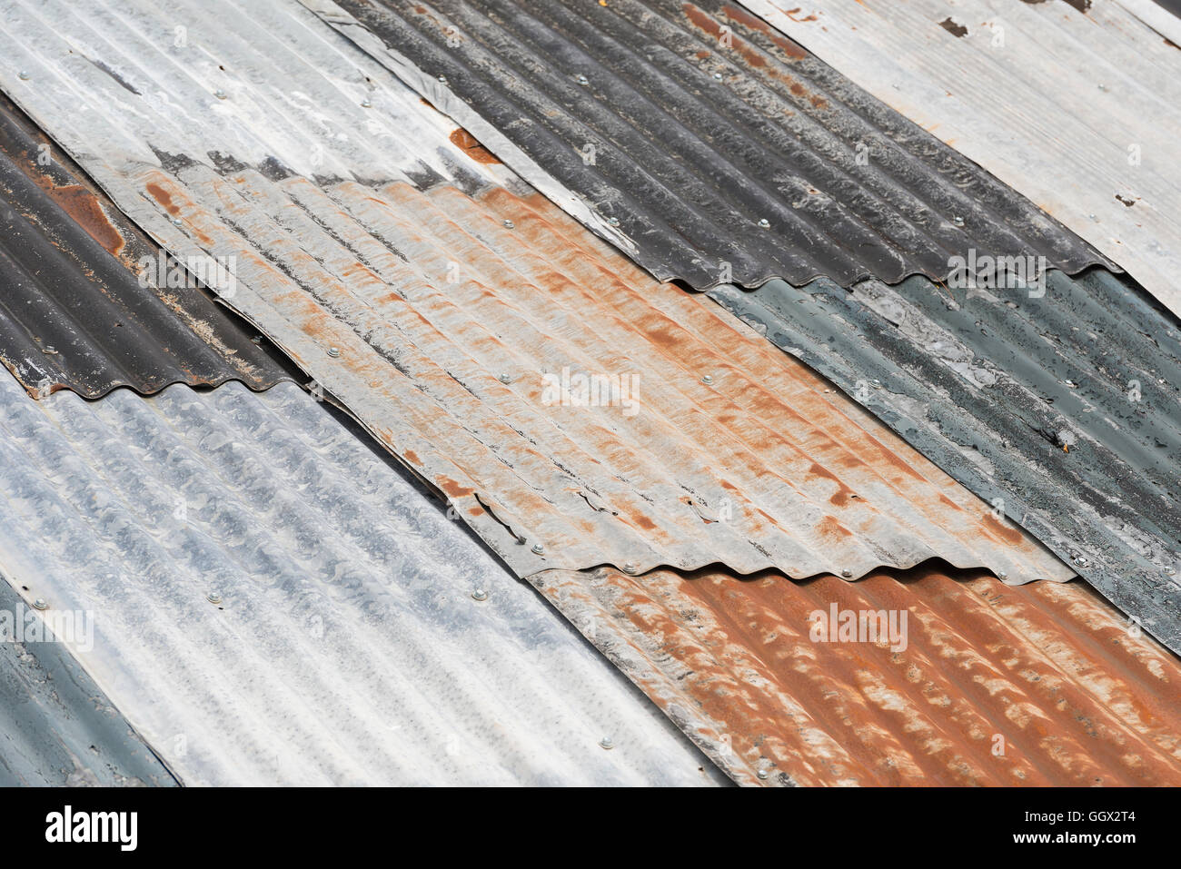 Weathered Corrugated Metal Roofing