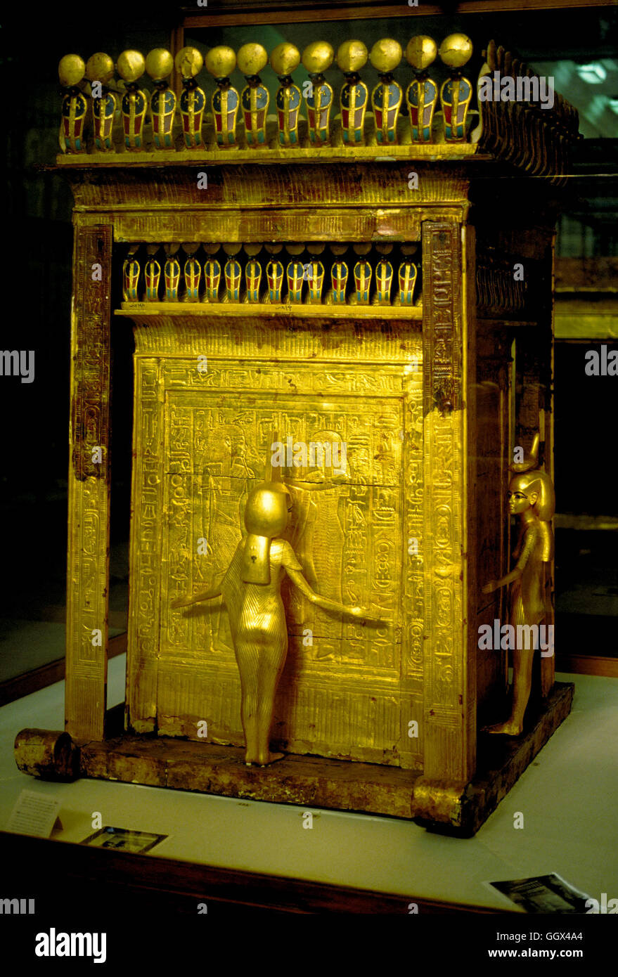 The Gilded Canopic Shrine Found In Tut Ankh Amons Tomb In The Valley Of Kings On Display At