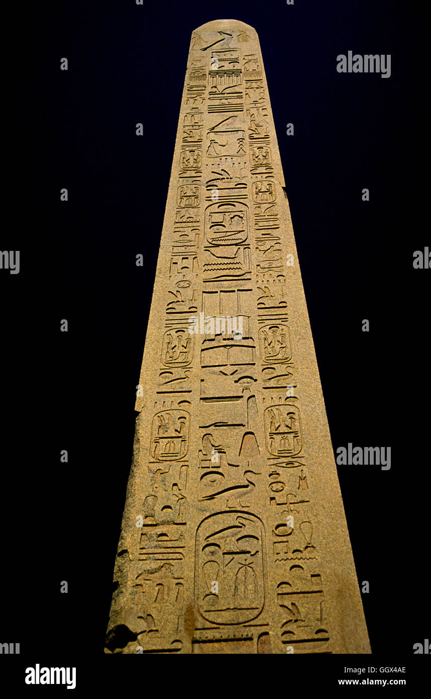 An obelisk in the Temple of Karnak made by Hatshepsut. Karnak. Luxor ...