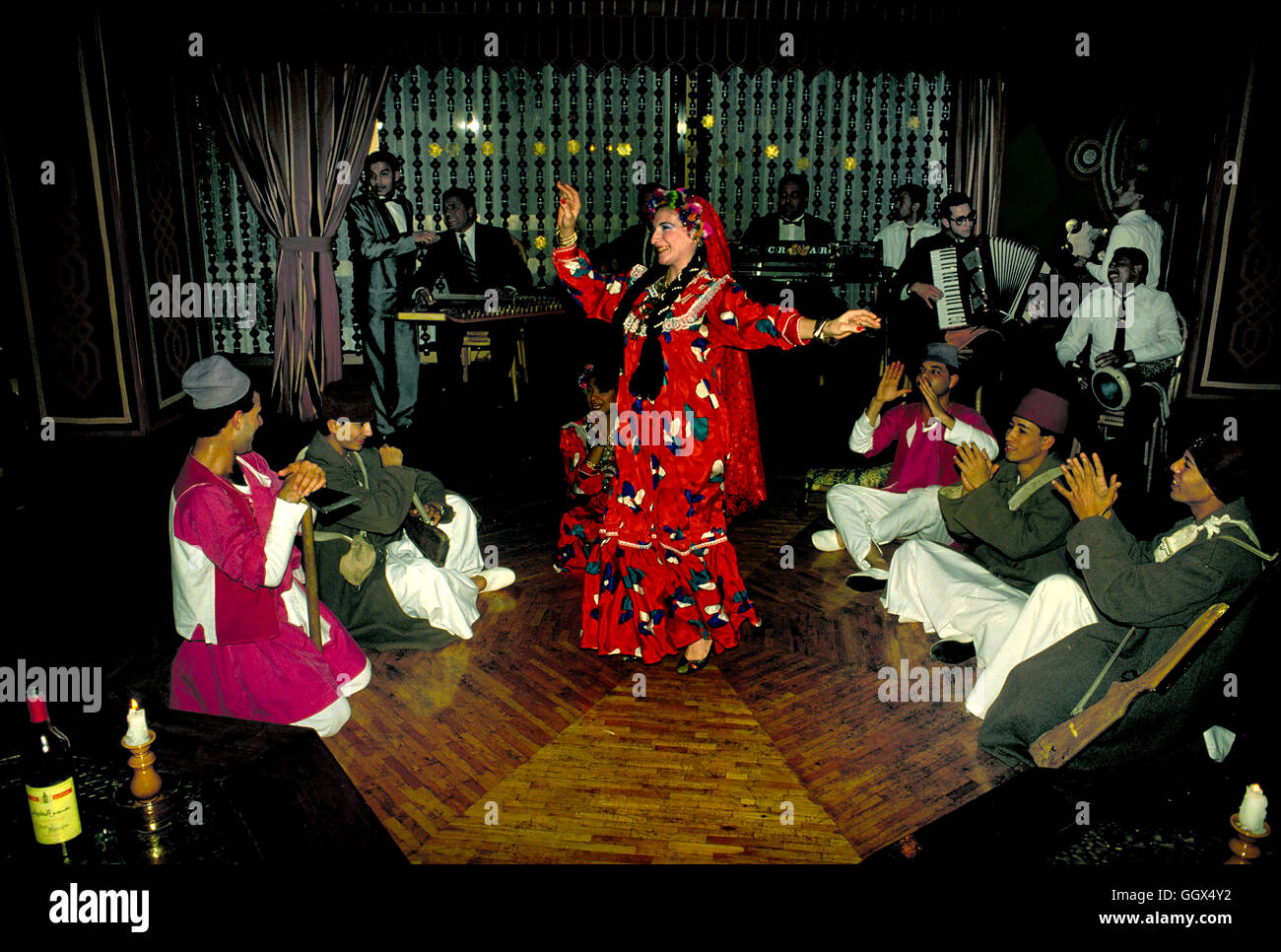 The floor show at the nightclub in the Rameses Hilton Hotel in Cairo ...