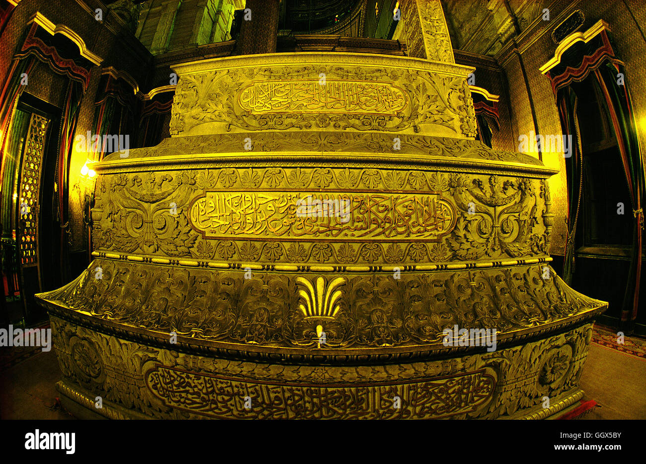 Tomb of a Mameluke Sultan in the Buriel Mosque of Iman-el-Shafi. Old ...