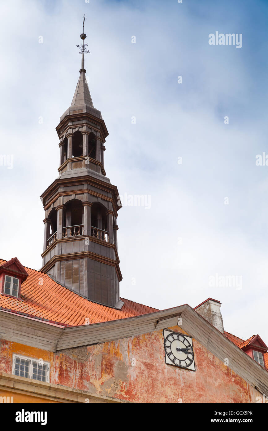 Rooftop with spire of Town Hall in Narva town, Estonia Stock Photo - Alamy