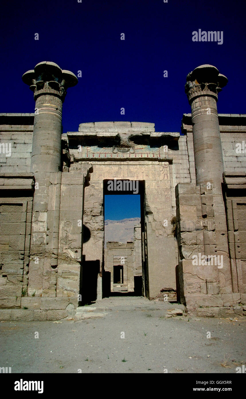 Ramesseum, the mortuary temple built by Rameses II dedicated to the god ...