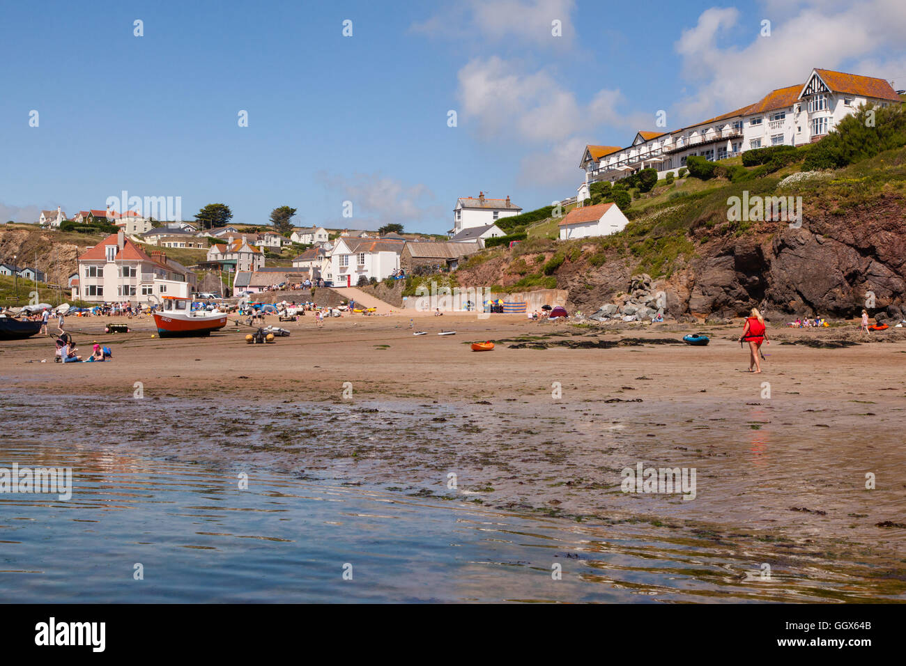 Hope Cove beach, Hope Cove, South Devon, England, United Kingdom Stock ...