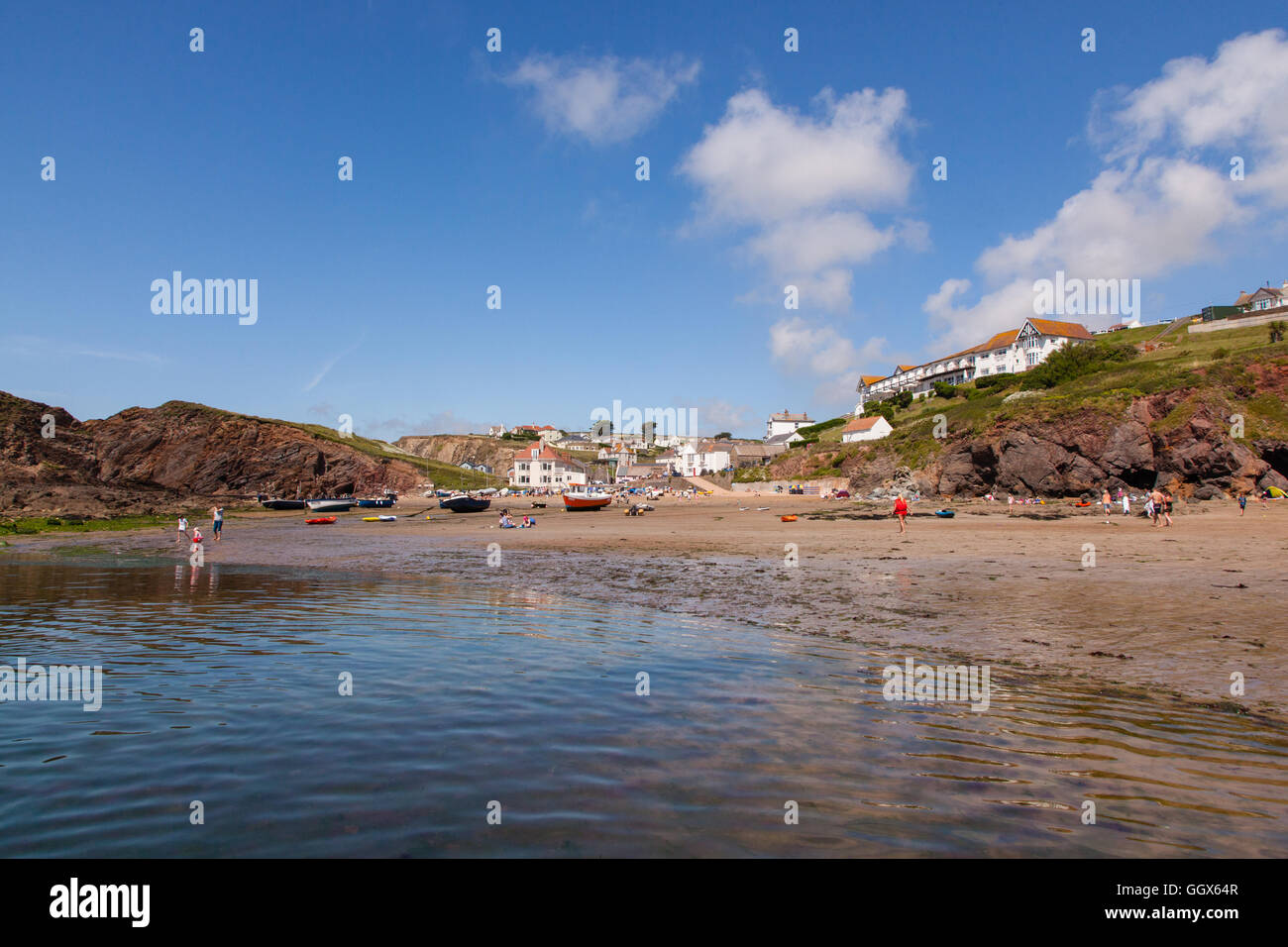 Hope Cove beach, Hope Cove, South Devon, England, United Kingdom Stock ...