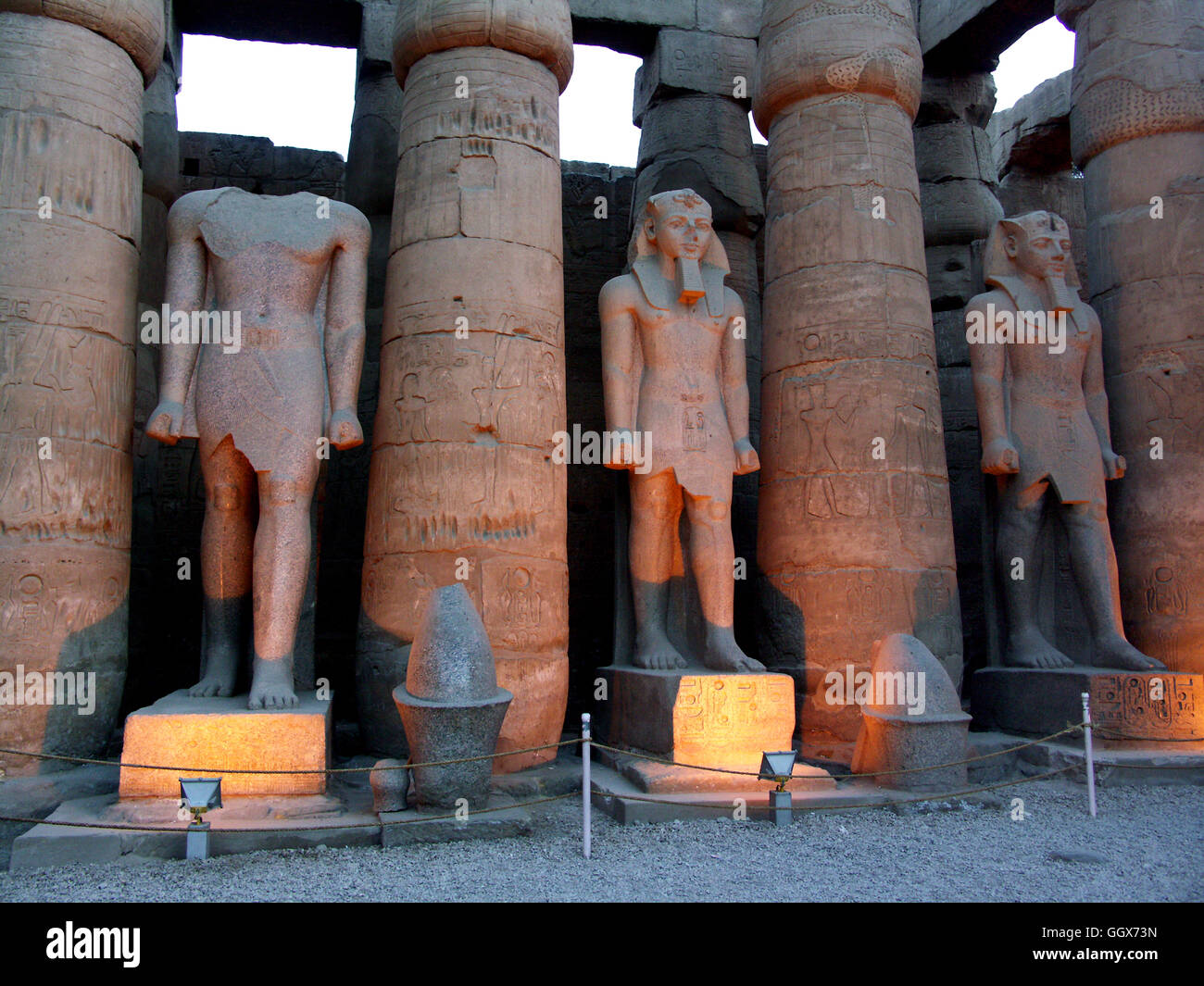 Inscribed columns in the Peristyle Courtyard of Ramesis II. The Temple ...