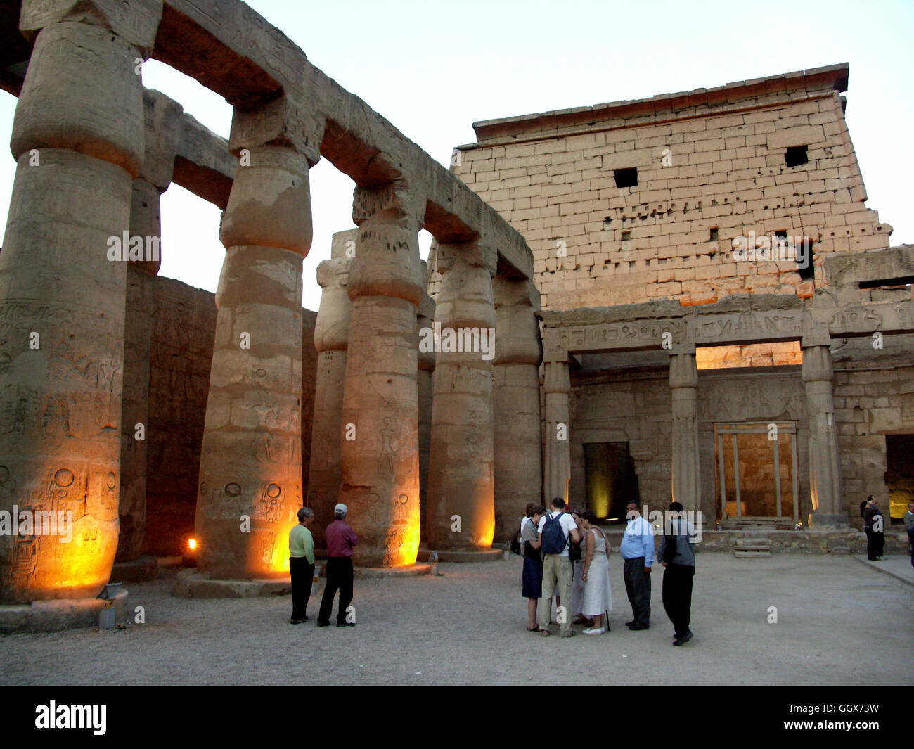 Inscribed columns in the Peristyle Courtyard of Ramesis II. The Temple ...