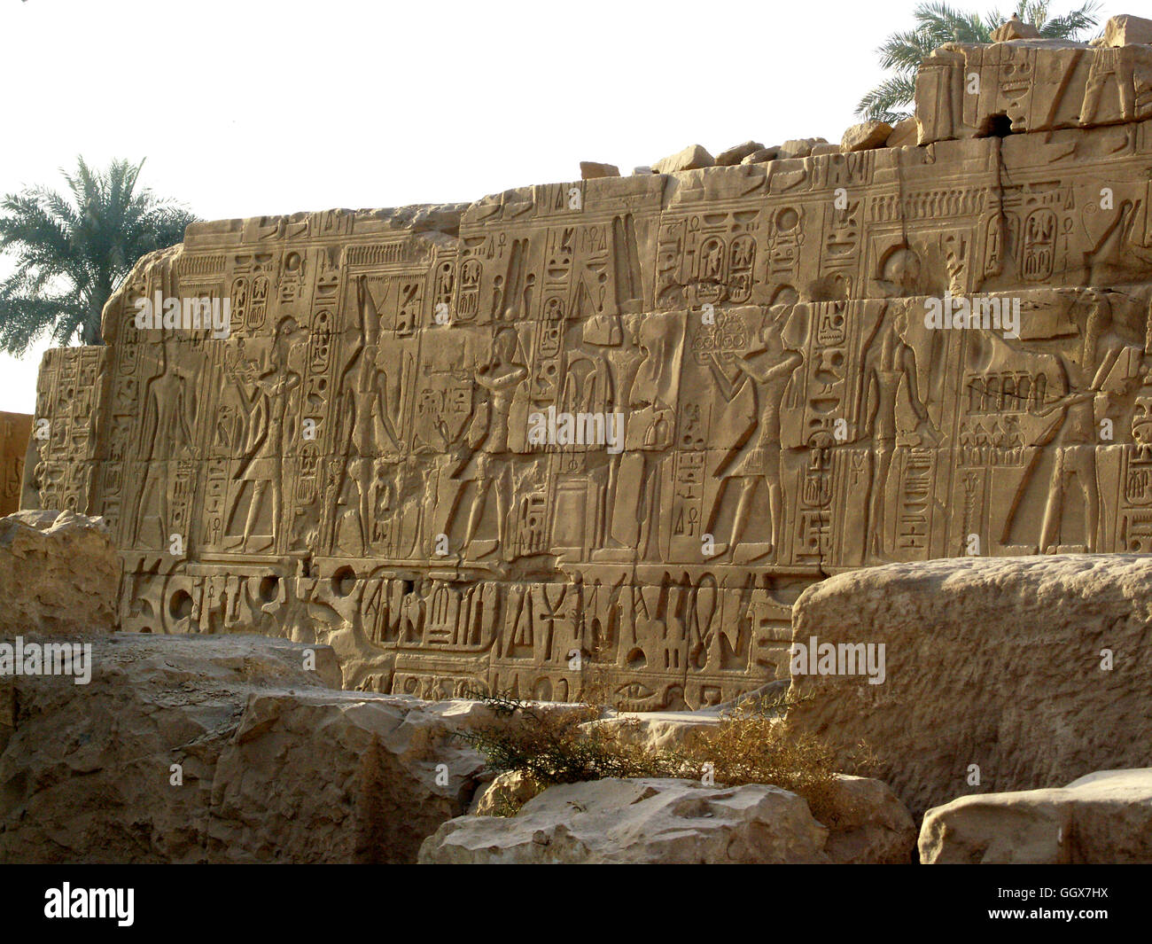 Wall reliefs on the Osirian Temple of Taharqa in the Karnak Temple ...