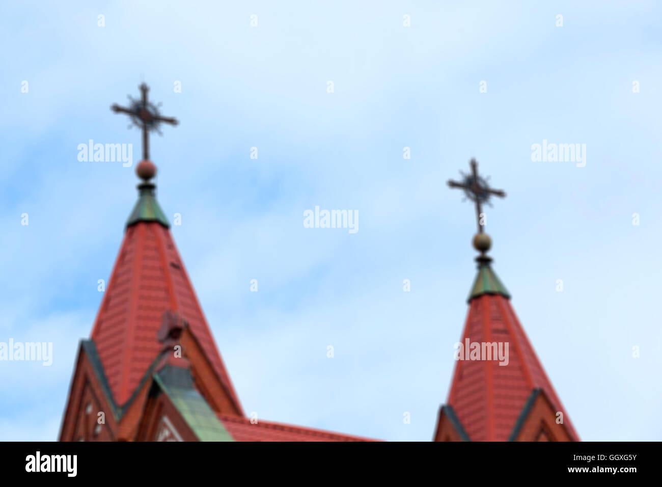 Red Catholic Church Stock Photo - Alamy