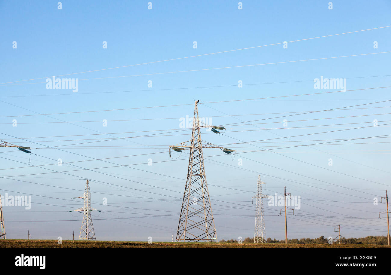 High-voltage poles, close-up Stock Photo - Alamy