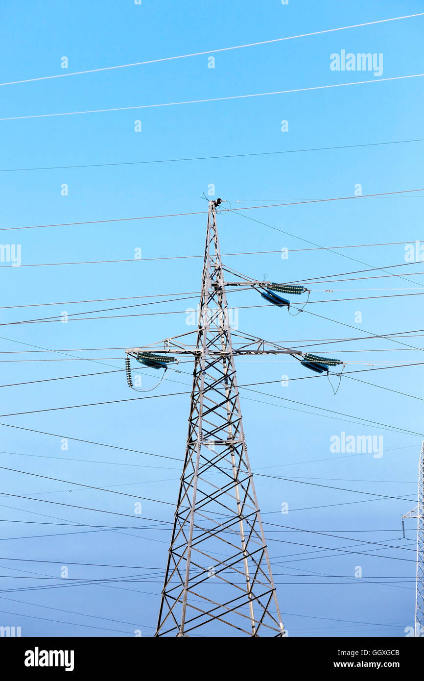 High-voltage power poles Stock Photo - Alamy