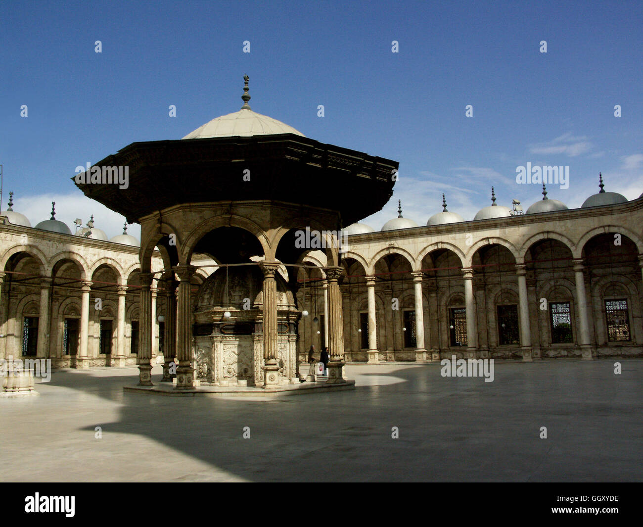 Fountain and courtyard of the Muhammad Ali Mosque, also known as the ...