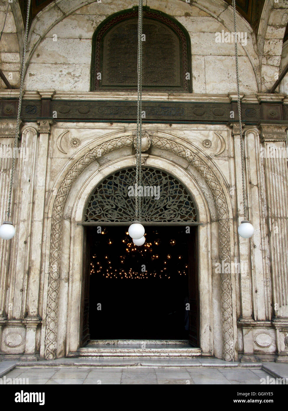 Alabaster entrance to the Muhammad Ali Mosque, also known as the ...