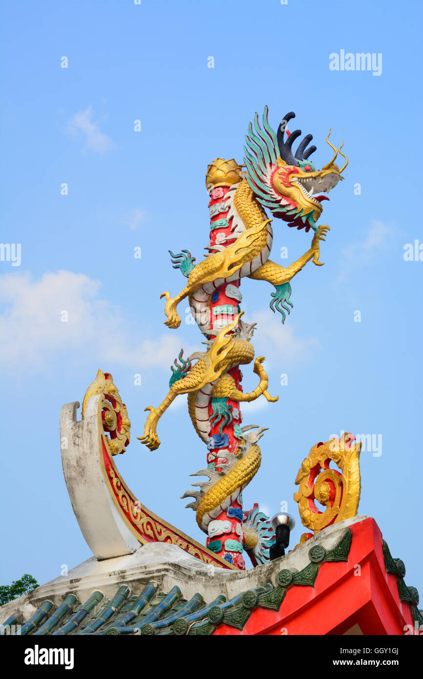Holy Dragon in Temple Stock Photo - Alamy