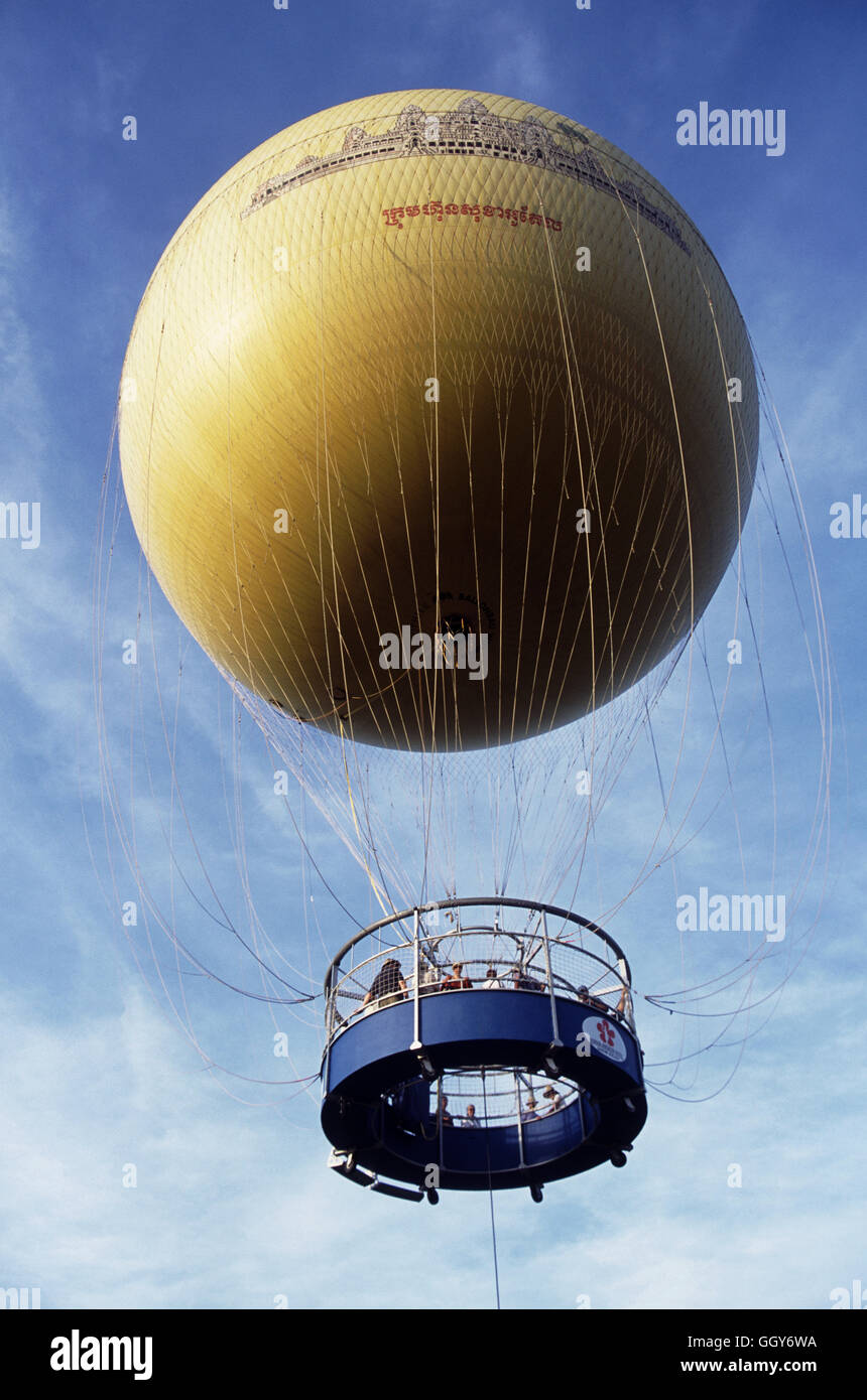 The Aerophile tethered gas balloon which has views of Angkor Wat and ...