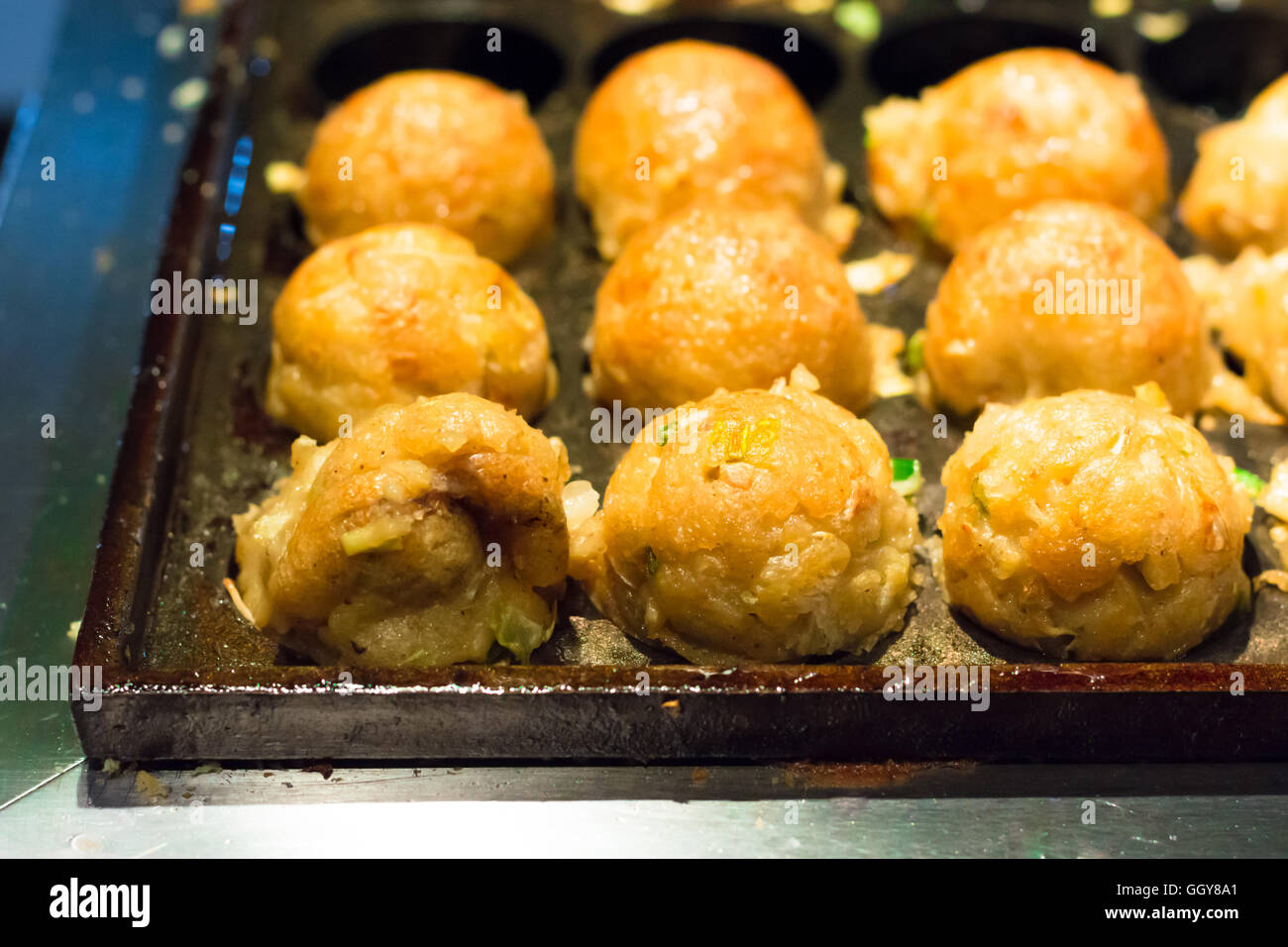 selective focus Cooking of Takoyaki one of the most popular food for ...