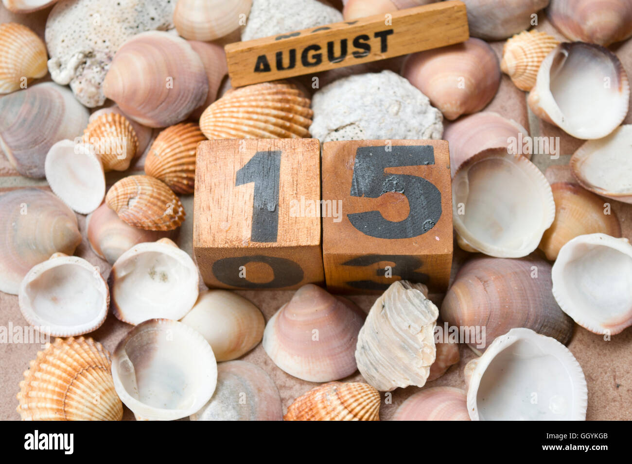 summer sea beaches and holidays at 15 of august Stock Photo - Alamy