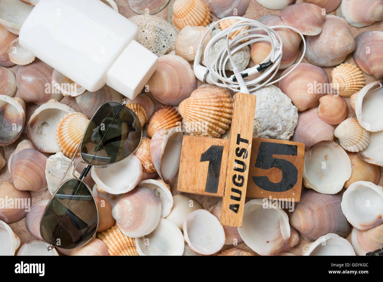 summer sea beaches and holidays at 15 of august Stock Photo - Alamy