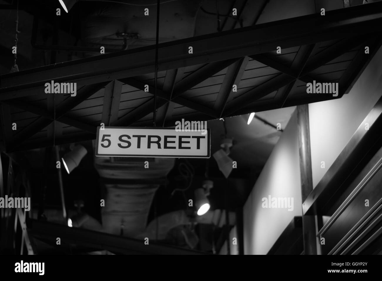 Black and White Indoor structure Stock Photo - Alamy