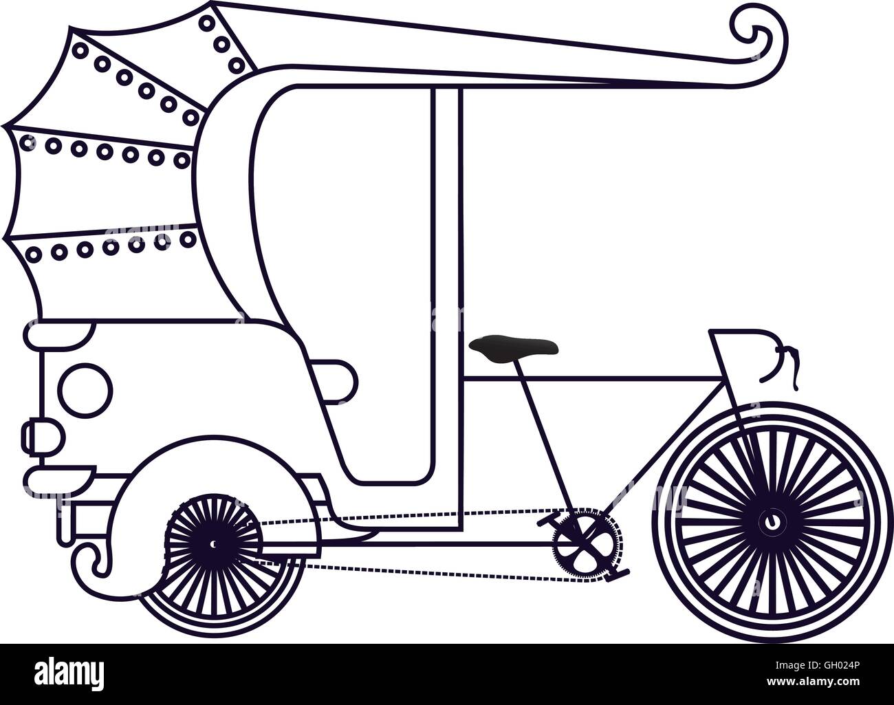 Indian bicycle rickshaw Stock Vector Images - Alamy