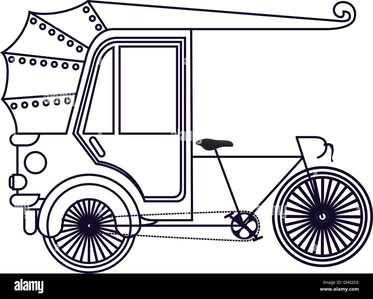 Indian cycle rickshaw Stock Vector Images - Alamy