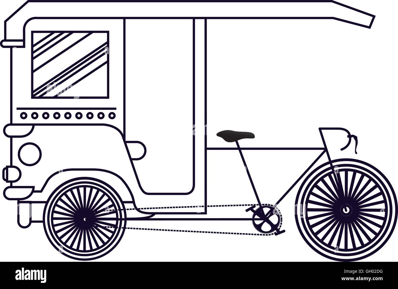 Indian bicycle rickshaw Stock Vector Images - Alamy