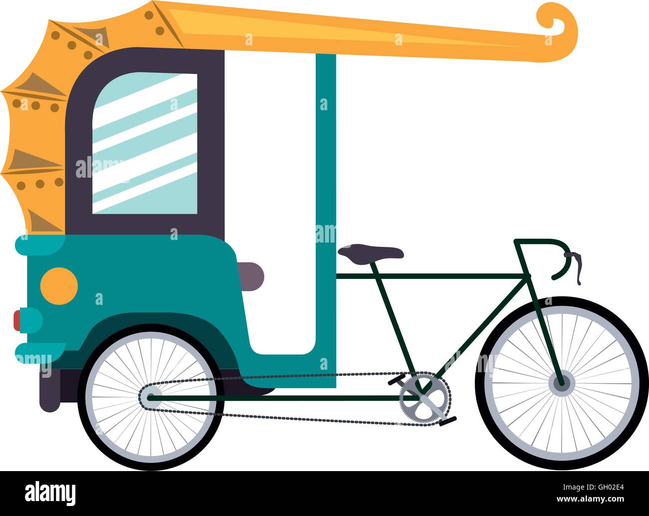 Indian bicycle rickshaw Stock Vector Images - Alamy