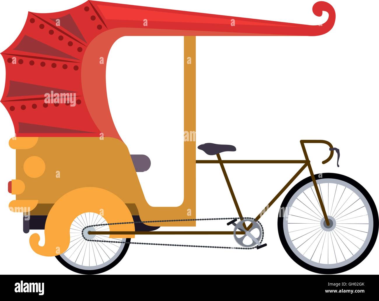 Indian bicycle rickshaw Stock Vector Images - Alamy