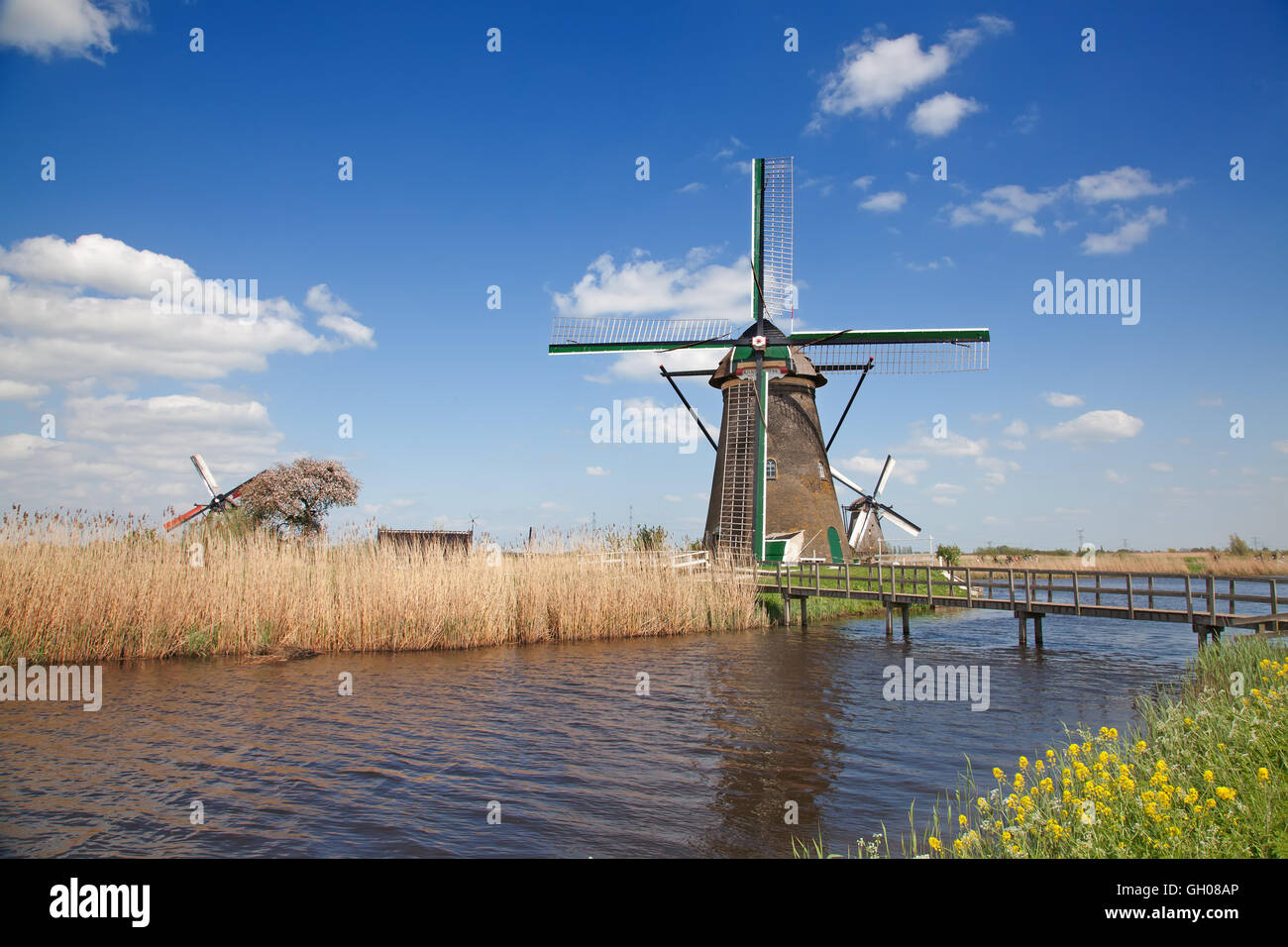 Ancient windmills near Kinderdijk, Netherlands Stock Photo - Alamy