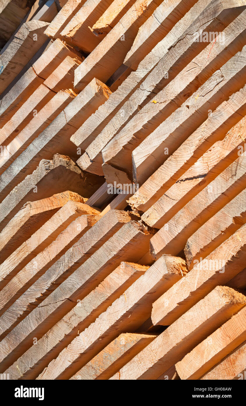 Stack of new wooden studs at the lumber yard Stock Photo - Alamy