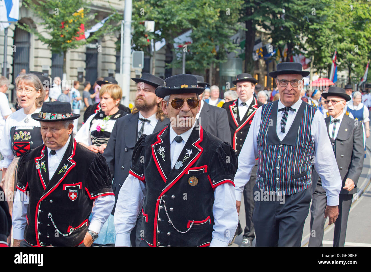 ZURICH - AUGUST 1: Swiss National Day parade on August 1, 2016 in ...