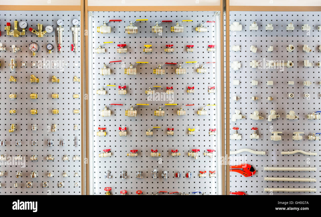 Set of pipe fittings and fixturing components Stock Photo - Alamy
