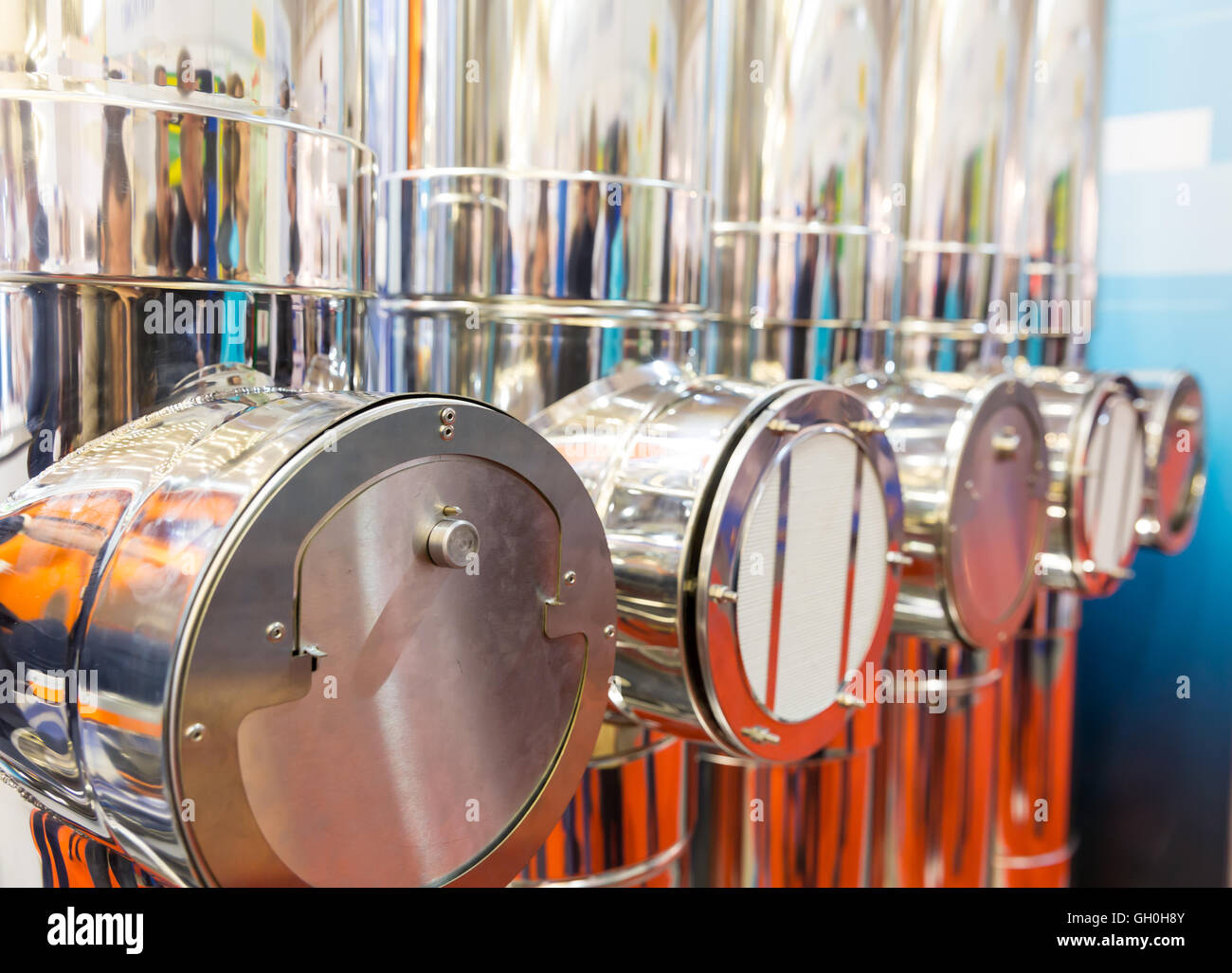 Silver metal chimney hi-res stock photography and images - Alamy