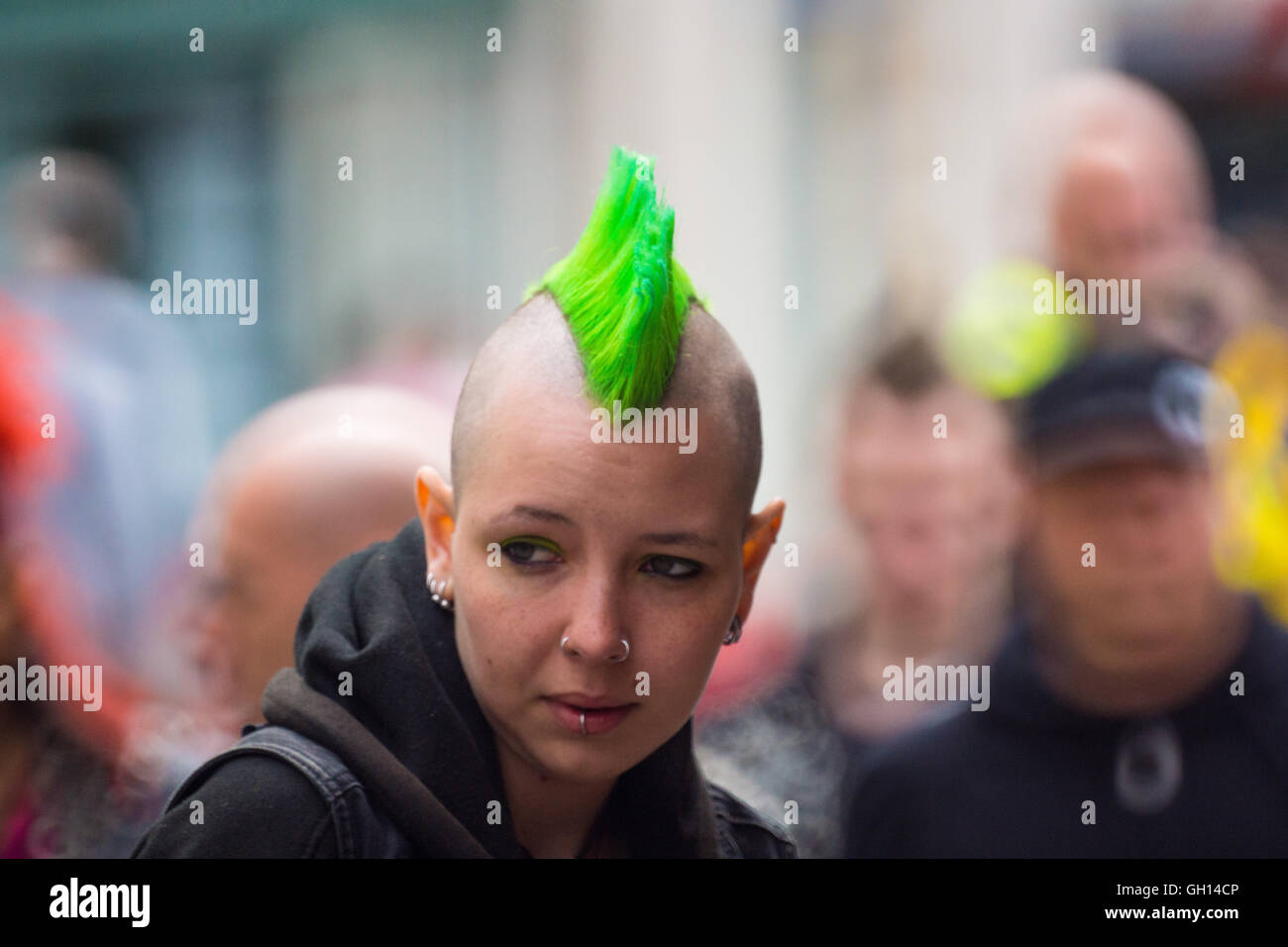 Blackpool,UK. 7th August 2016 news. The colourful show of punks continue's in Blackpool today ...