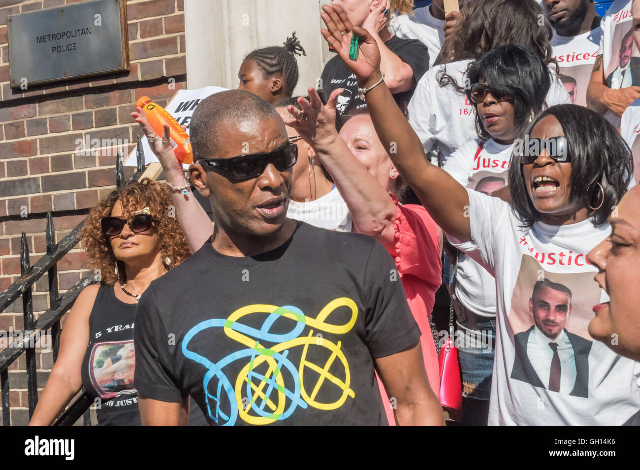 London, UK. 6th August 2016. Anti-racist campaigner Stafford Scott in ...
