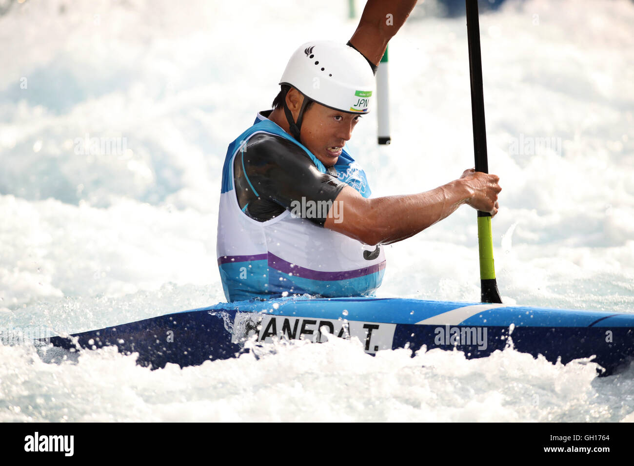 Takuya Haneda of Japan competes in the Canoe Single Men Heats of the ...