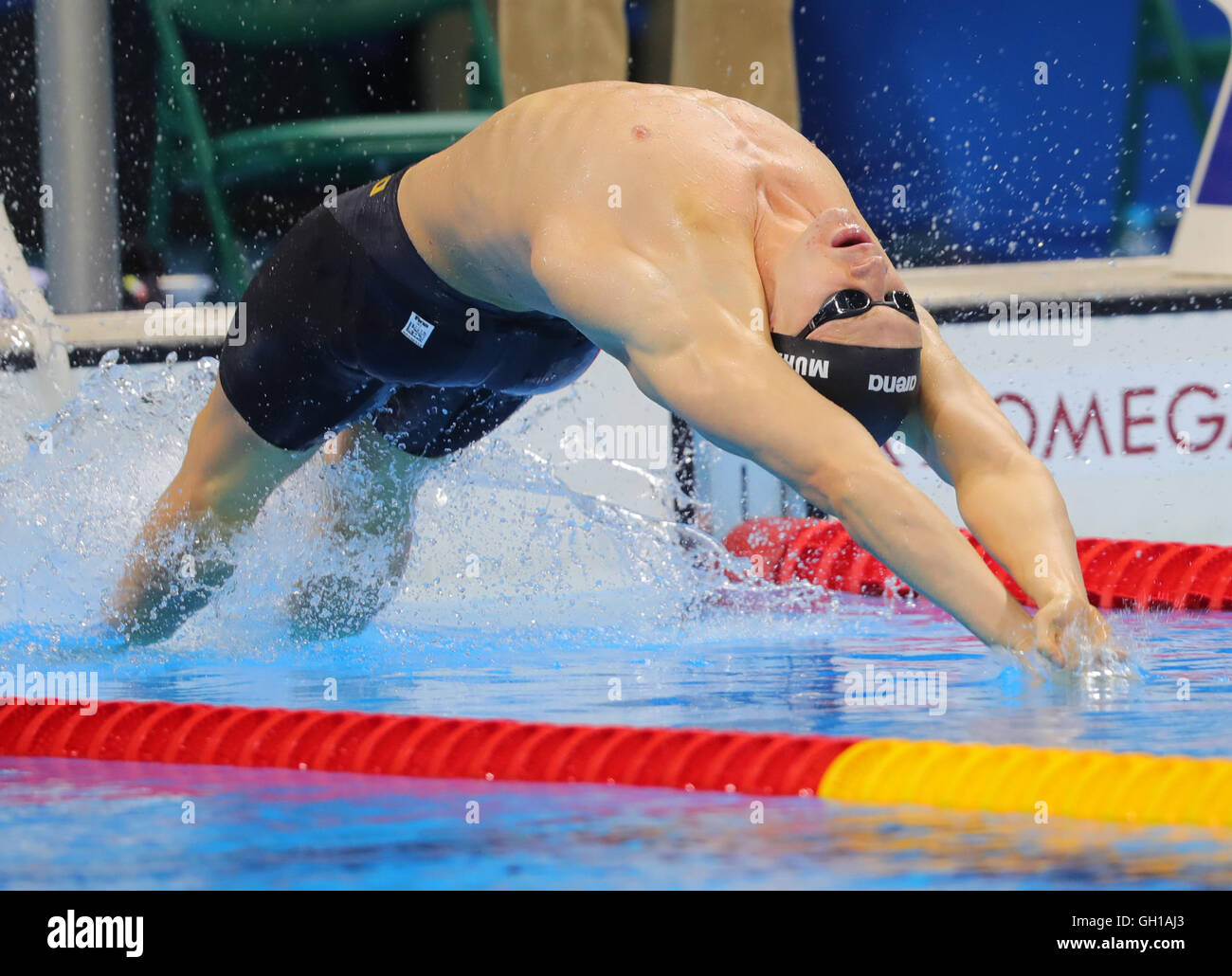 Rio de Janeiro, Brazil. 7th Aug, 2016. Ryan Murphy of the USA competes ...