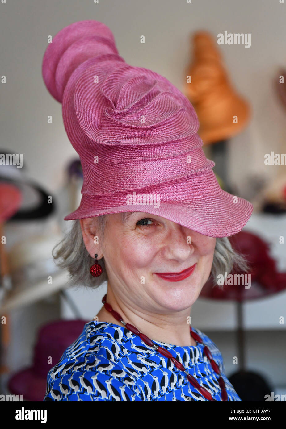 Hat artist Jacqueline Peevski in her studio, where she creates hats for ...