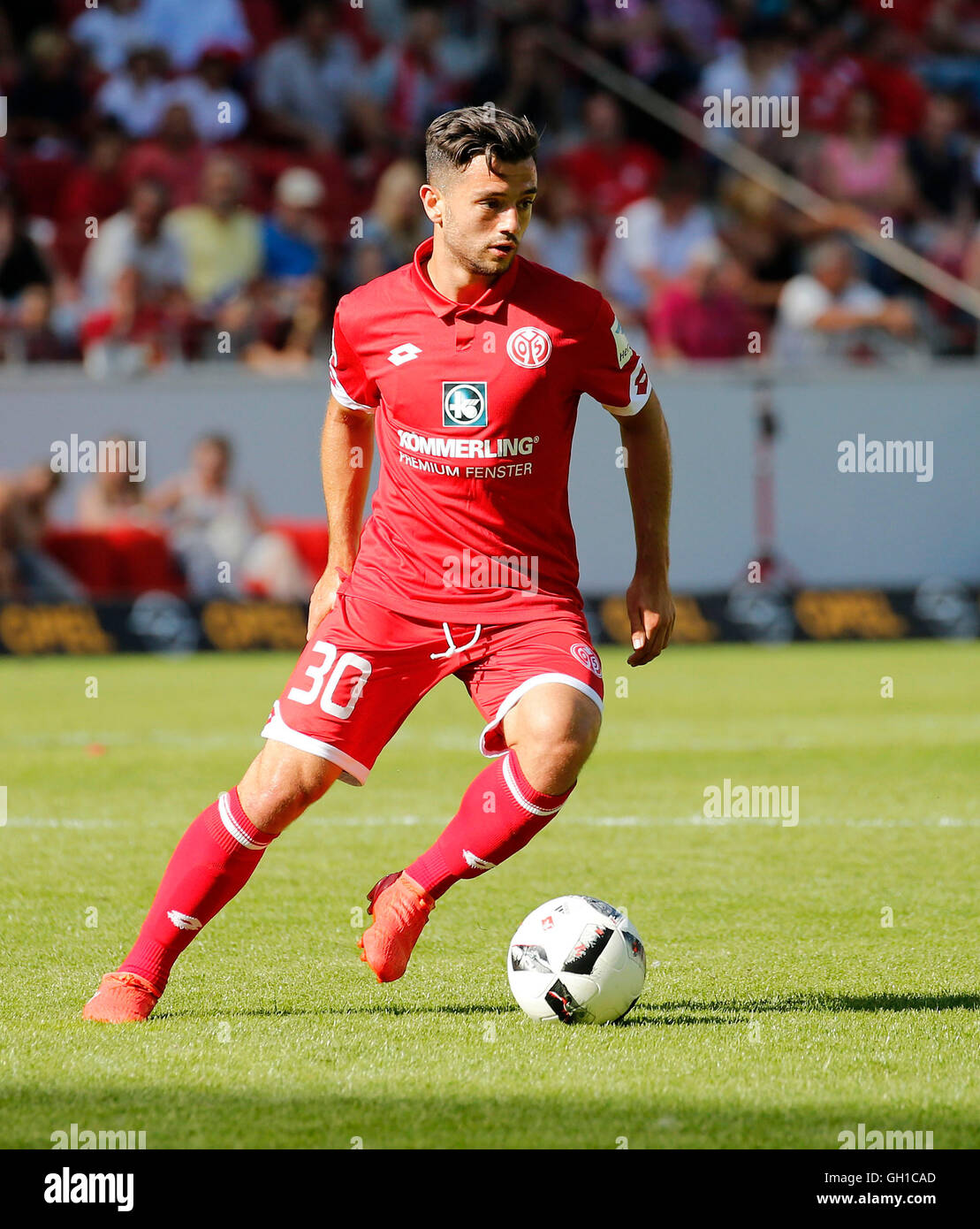 Mainz, Germany. 7th Aug, 2016. Mainz' Besar Halimi in action during the ...