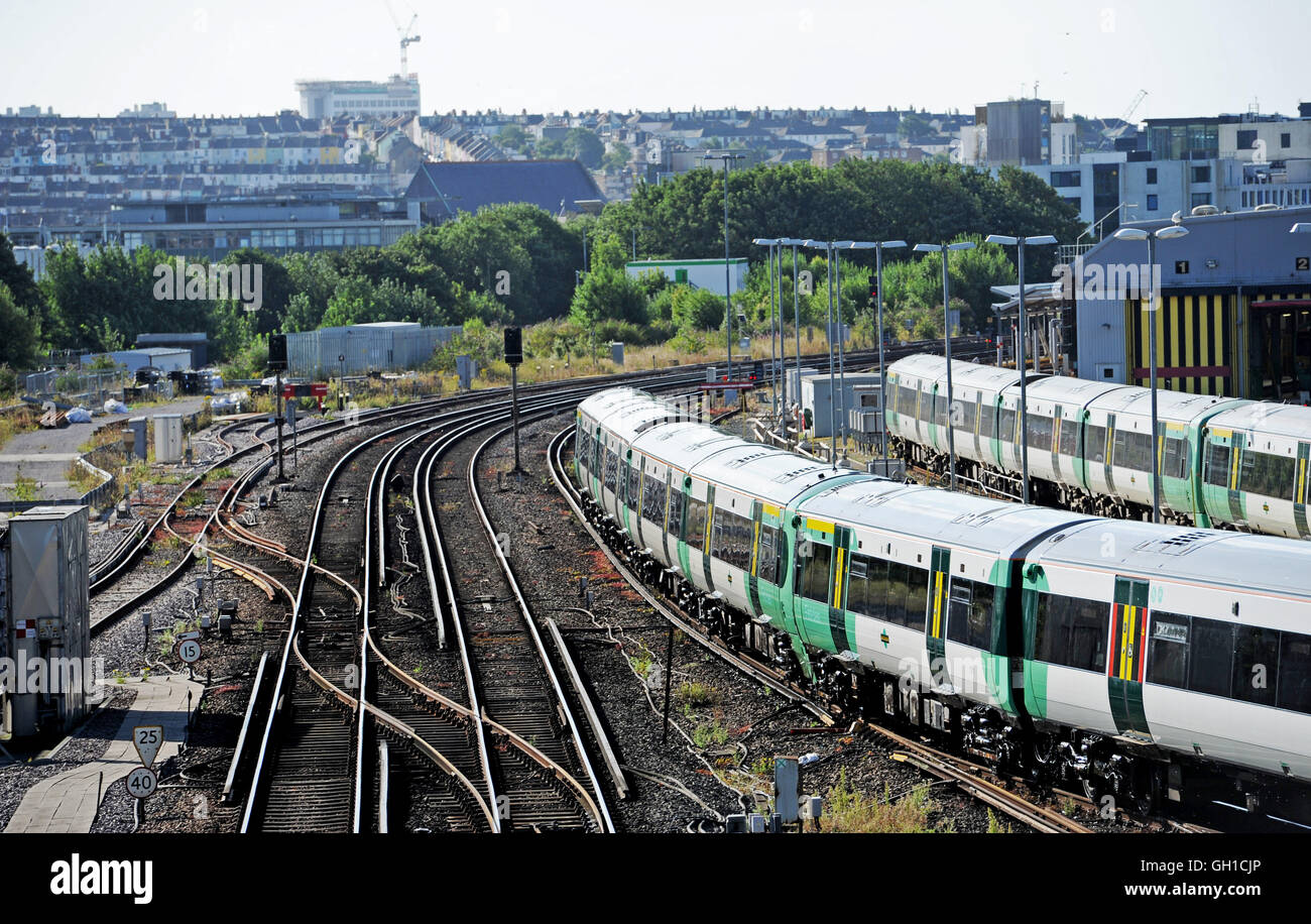Brighton Sussex UK 8th August 2016 - A Southern train just north of ...