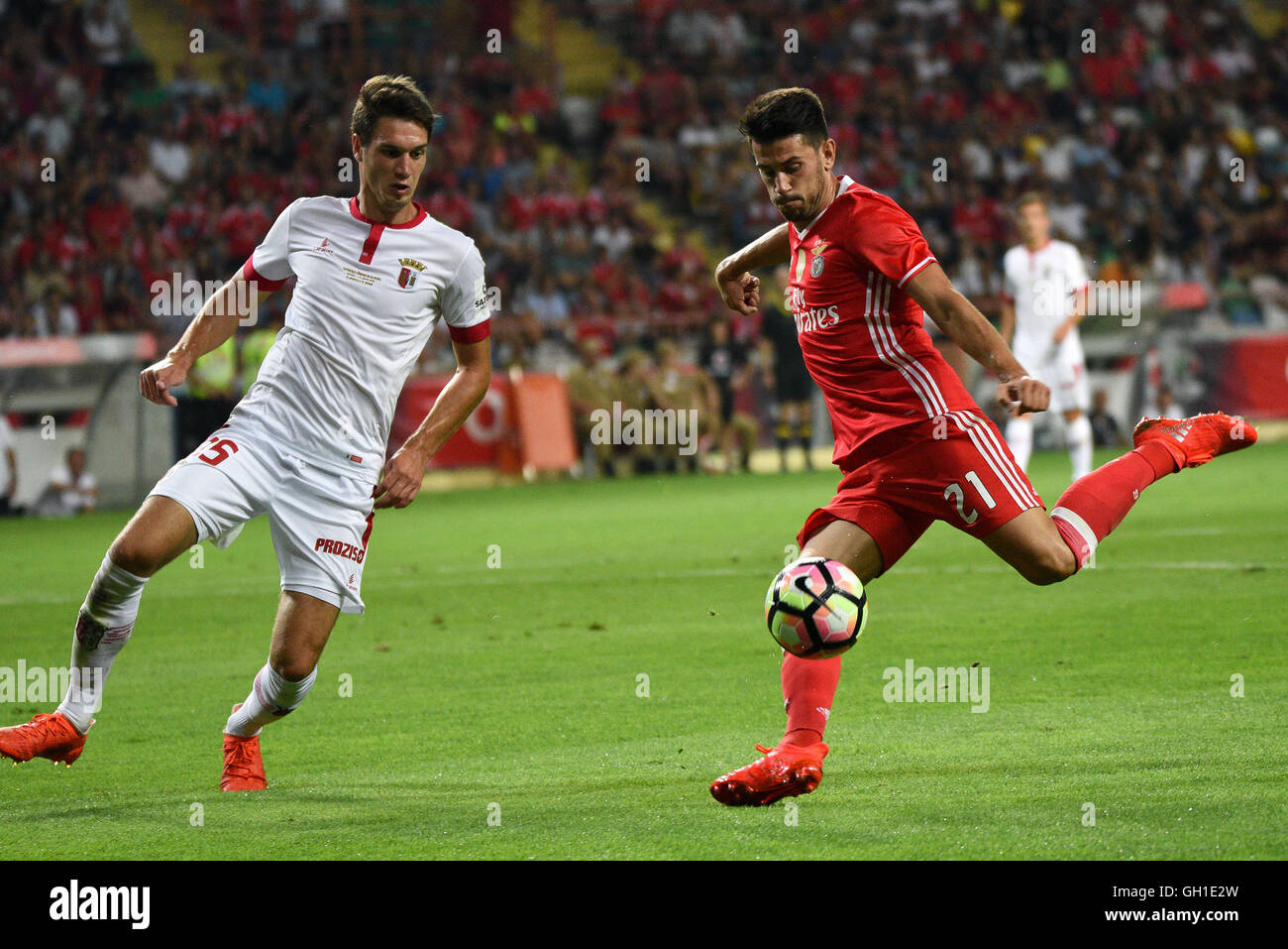 SL Benfica's Pizzi shoots on goal during the Supertaca Candido Oliveira ...