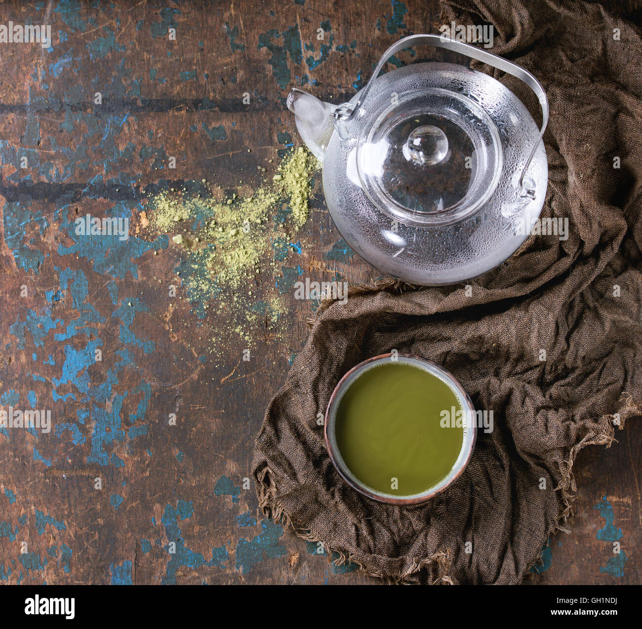 Cup of matcha tea Stock Photo - Alamy