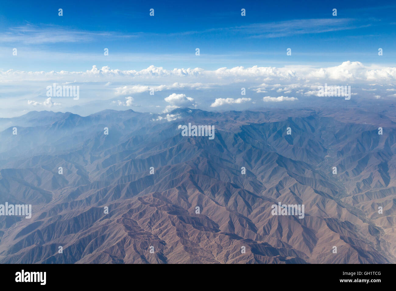 Peru - May 11 : Aerial view of the mountains of Peru from an Airplane ...