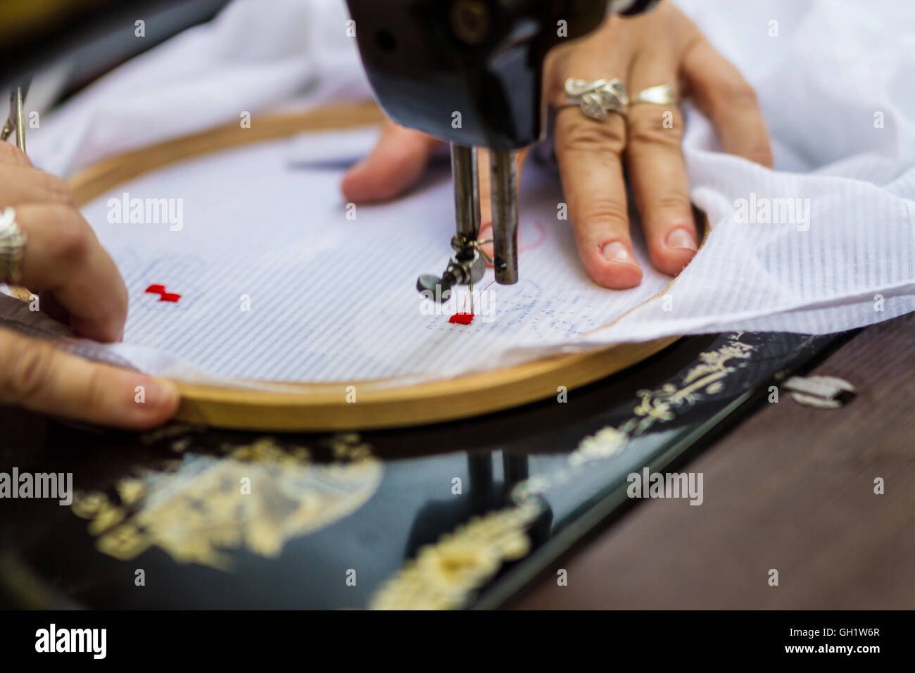 Embroidery machine used create patterns hi-res stock photography and ...