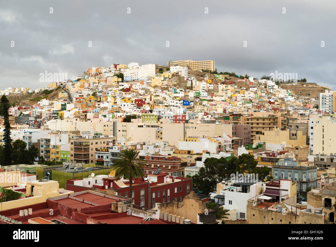 Panoramic view on colourful residential structures in the city of Las ...