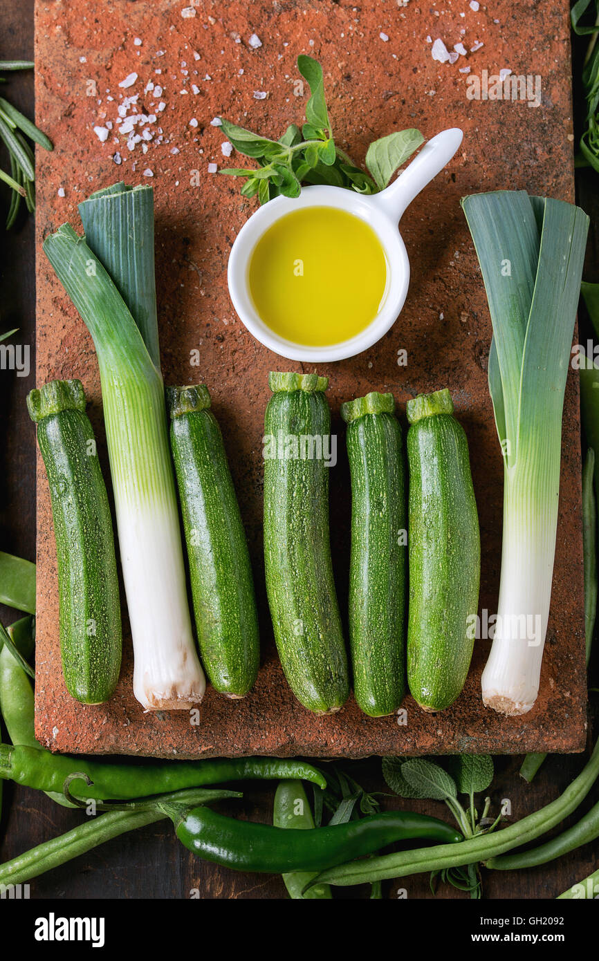 Assortment of green vegetables Stock Photo - Alamy